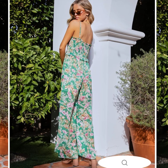 Fate | Pants & Jumpsuits | Vici Fate Fiore Floral Smocked Pocketed Side ...